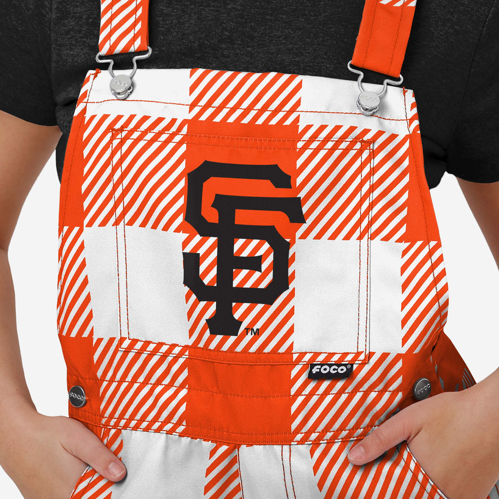 San Francisco Giants Womens Plaid Bib Shortalls FOCO