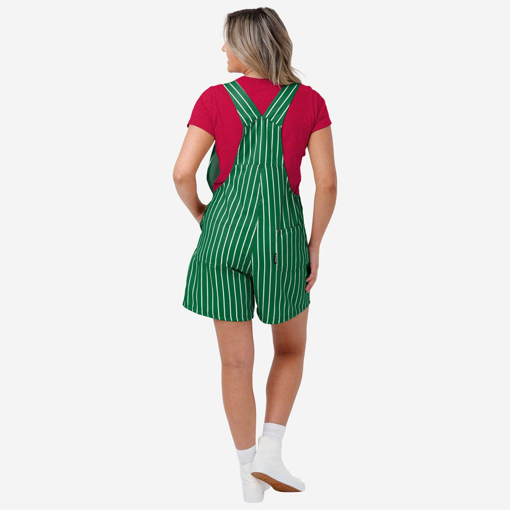 Philadelphia Phillies Womens Kelly Green Pinstripe Bib Shortalls FOCO