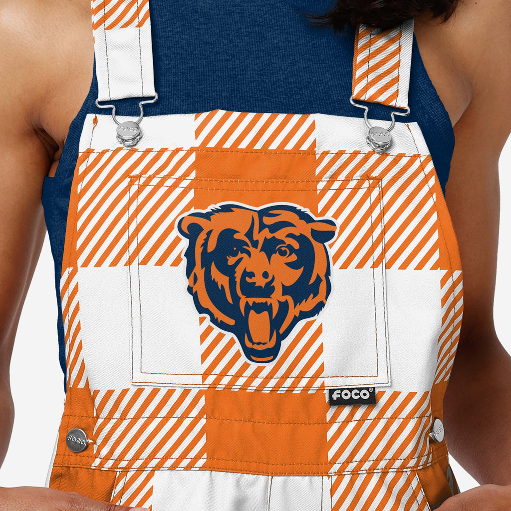 Chicago Bears Womens Plaid Bib Shortalls FOCO