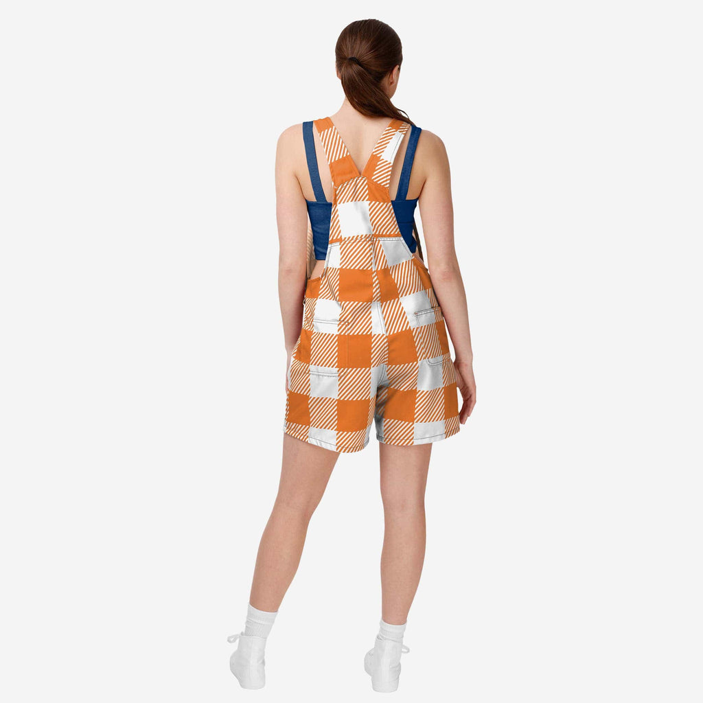 Denver Broncos Womens Plaid Bib Shortalls FOCO