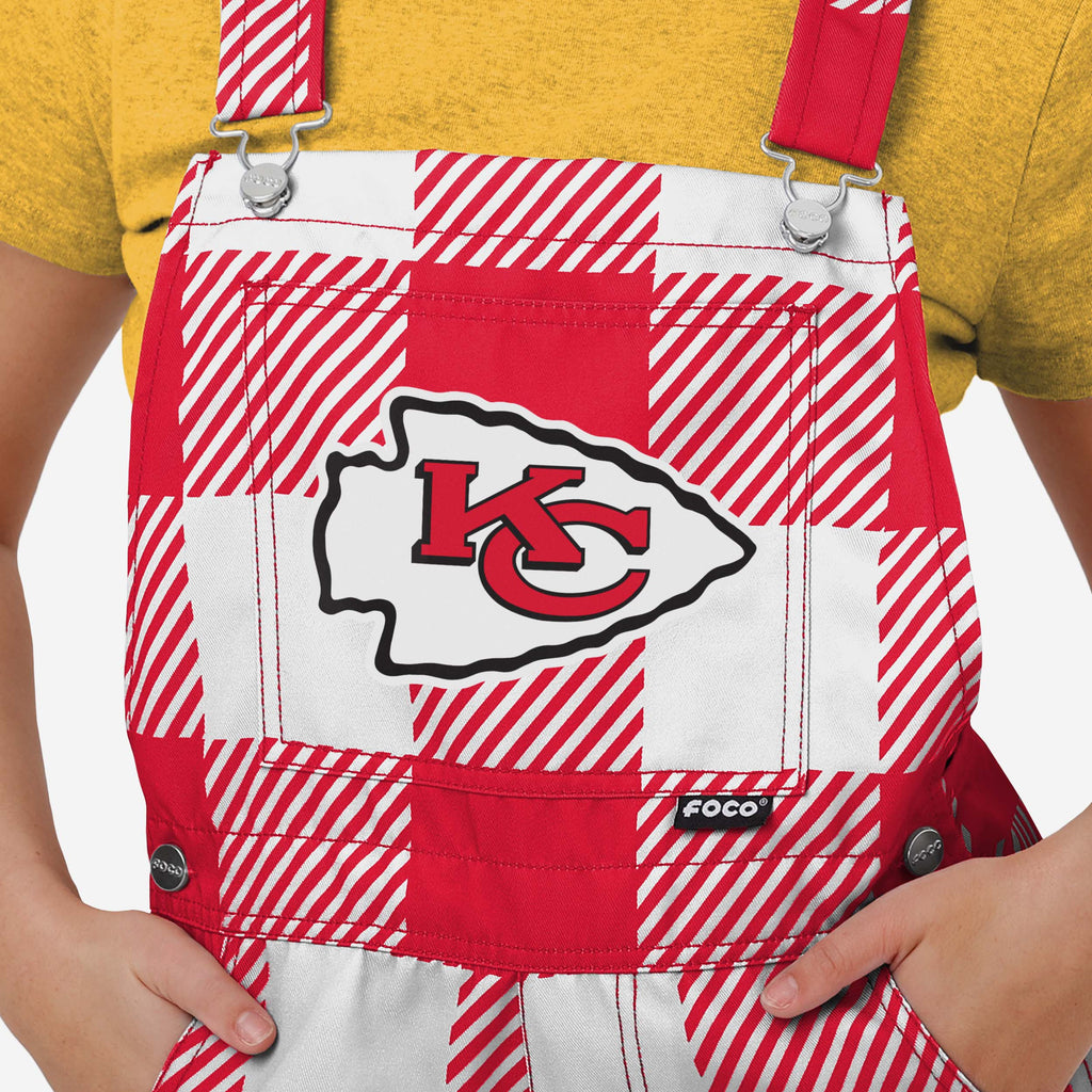 Kansas City Chiefs Womens Plaid Bib Shortalls FOCO