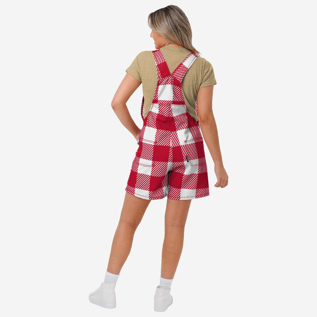 San Francisco 49ers Womens Plaid Bib Shortalls FOCO