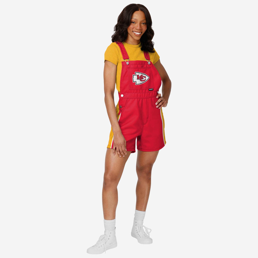 Kansas City Chiefs Womens Team Stripe Bib Shortalls FOCO