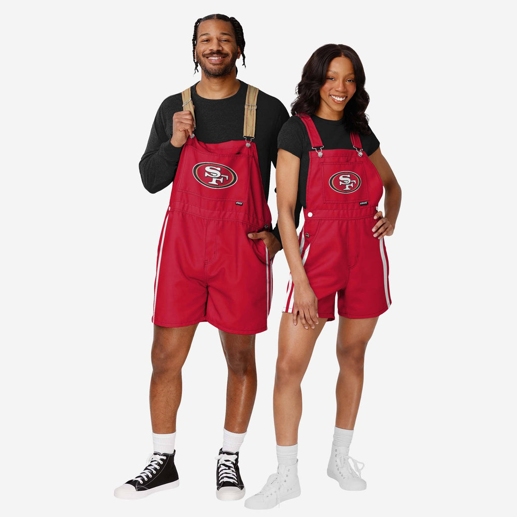 San Francisco 49ers Womens Team Stripe Bib Shortalls FOCO
