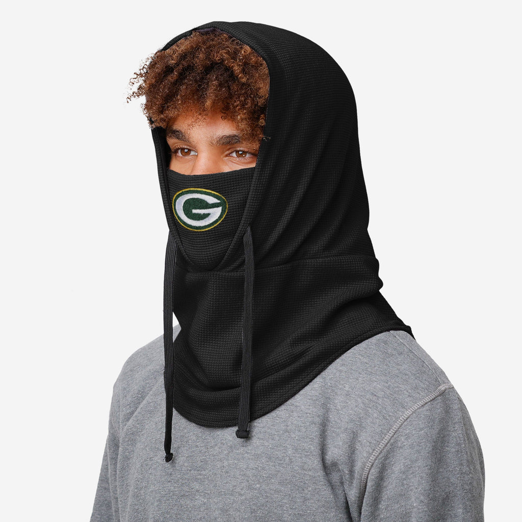 Green Bay Packers Waffle Drawstring Hooded Gaiter FOCO
