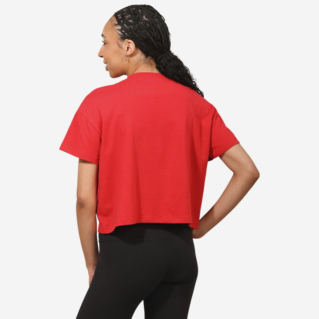 Kansas City Chiefs Womens Rhinestone Logo Crop Top FOCO
