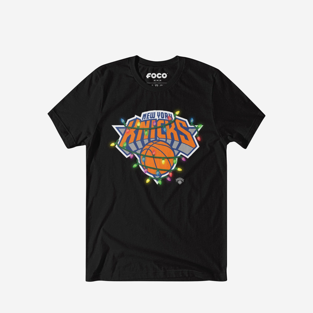 New York Knicks Primary Logo Holiday Lights T-Shirt FOCO