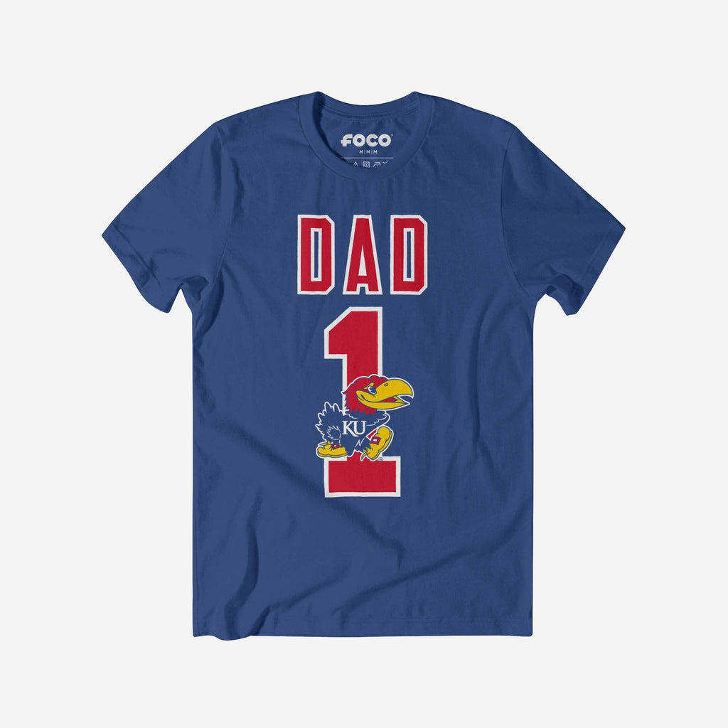 Kansas Jayhawks Number 1 Dad T-Shirt FOCO