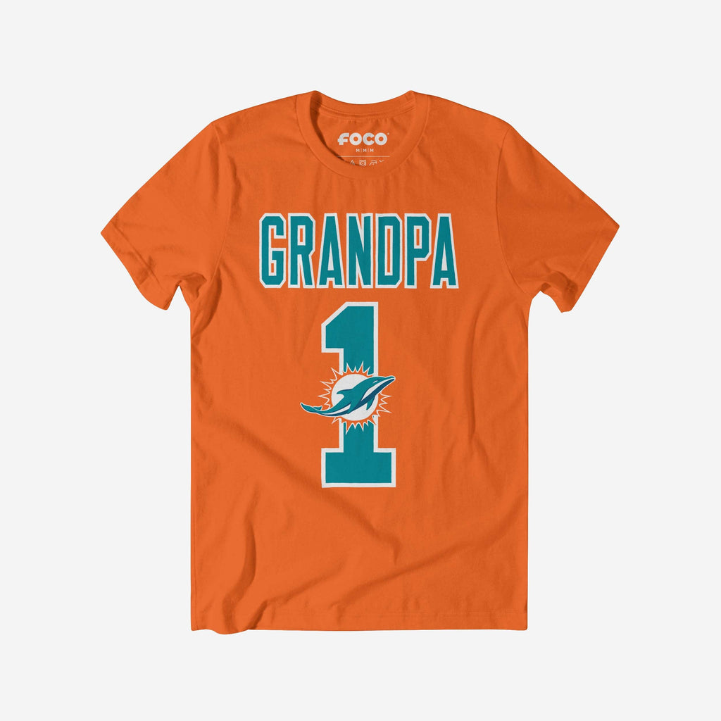 Miami Dolphins Number 1 Grandpa T-Shirt FOCO