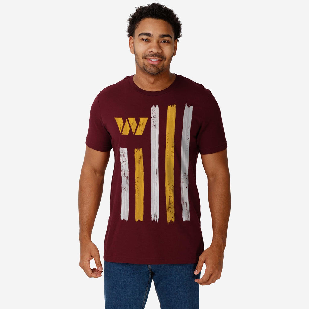 Washington Commanders Brushstroke Flag T-Shirt FOCO