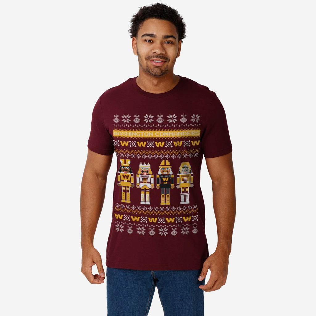 Washington Commanders Holiday Nutcracker Sweater T-Shirt FOCO