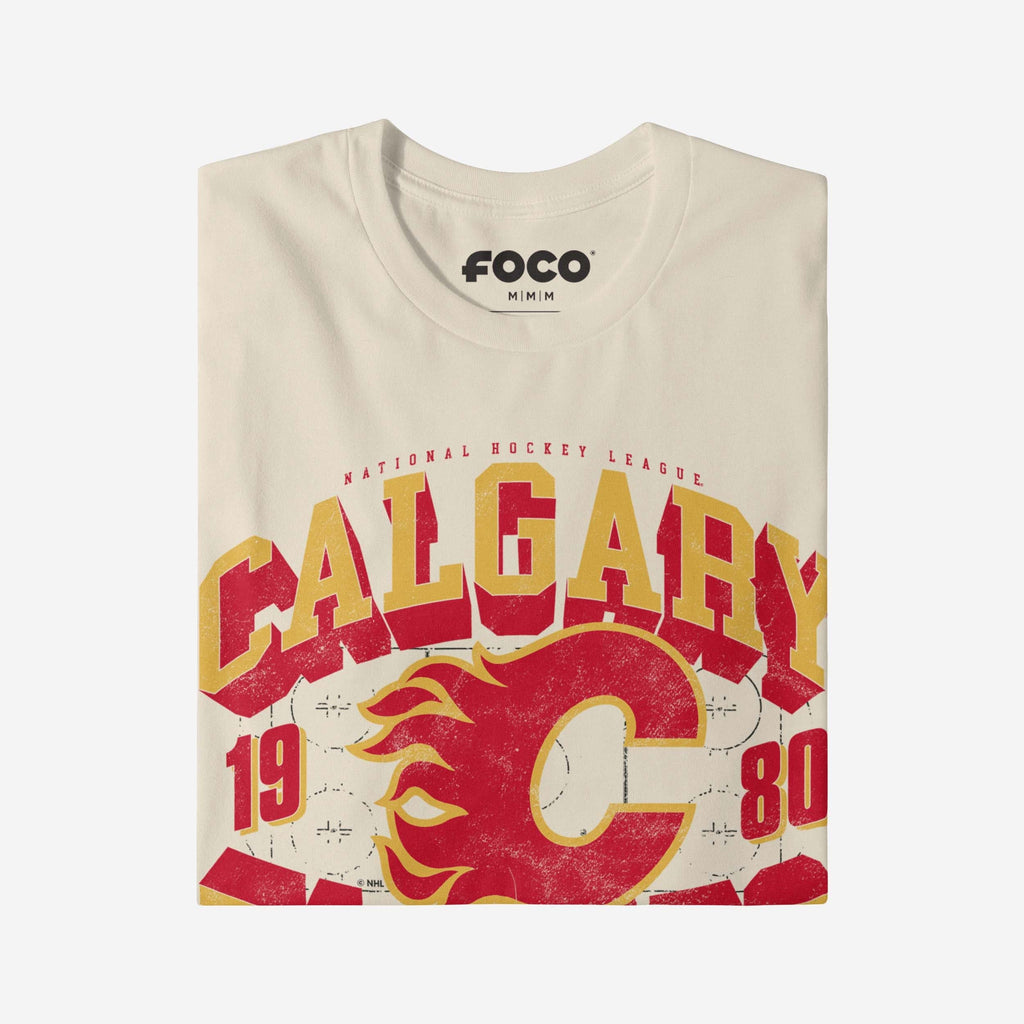 Calgary Flames Rink Arched Wordmark T-Shirt FOCO