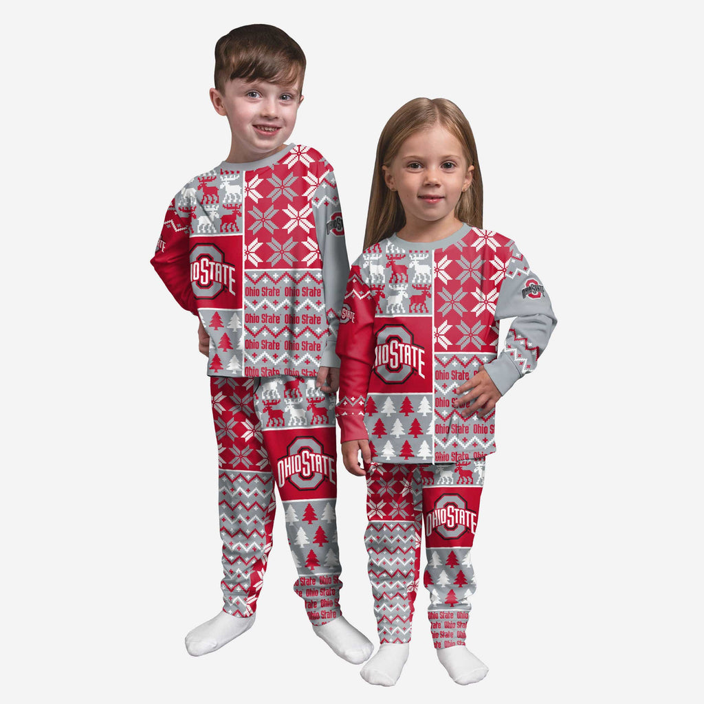 Ohio State Buckeyes Toddler Busy Block Family Holiday Pajamas FOCO