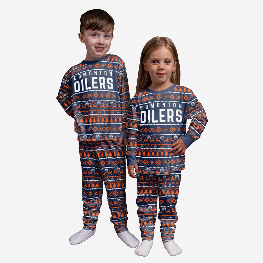 Edmonton Oilers Toddler Family Holiday Pajamas FOCO