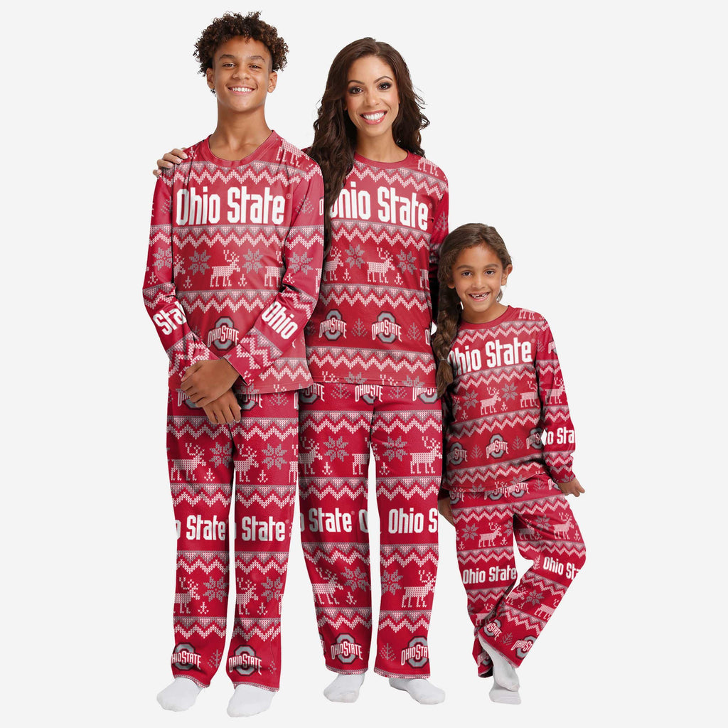 Ohio State Buckeyes Youth Ugly Pattern Family Holiday Pajamas FOCO