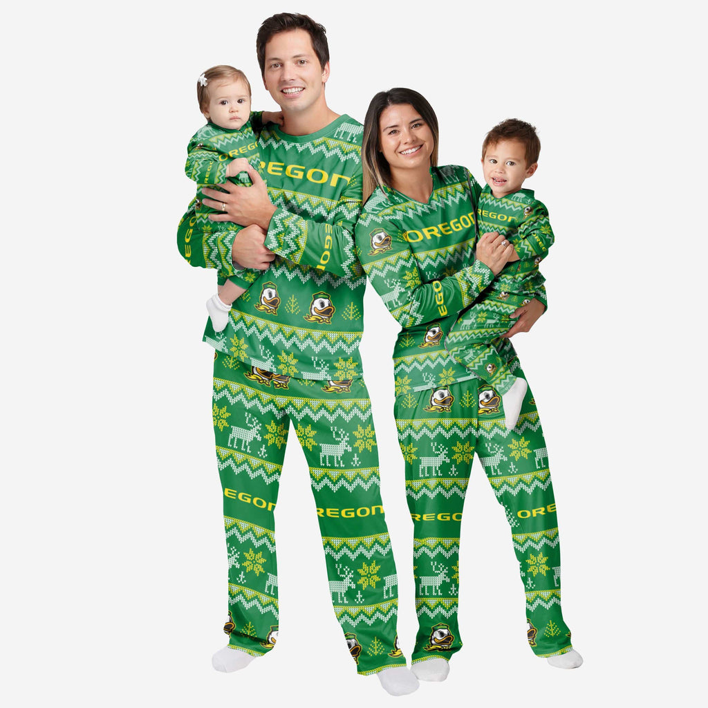 Oregon Ducks Toddler Ugly Pattern Family Holiday Pajamas FOCO