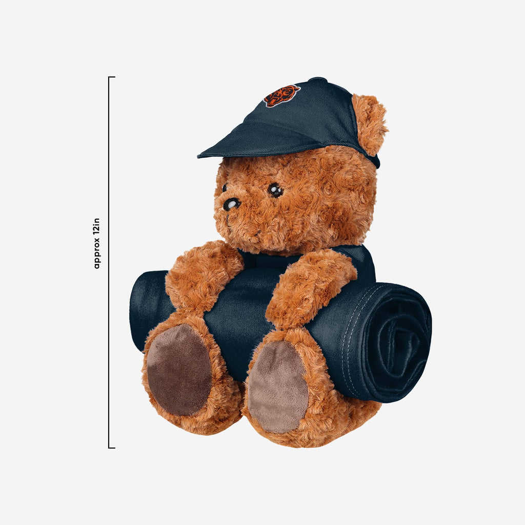 Chicago Bears Throw Blanket With Plush Bear FOCO