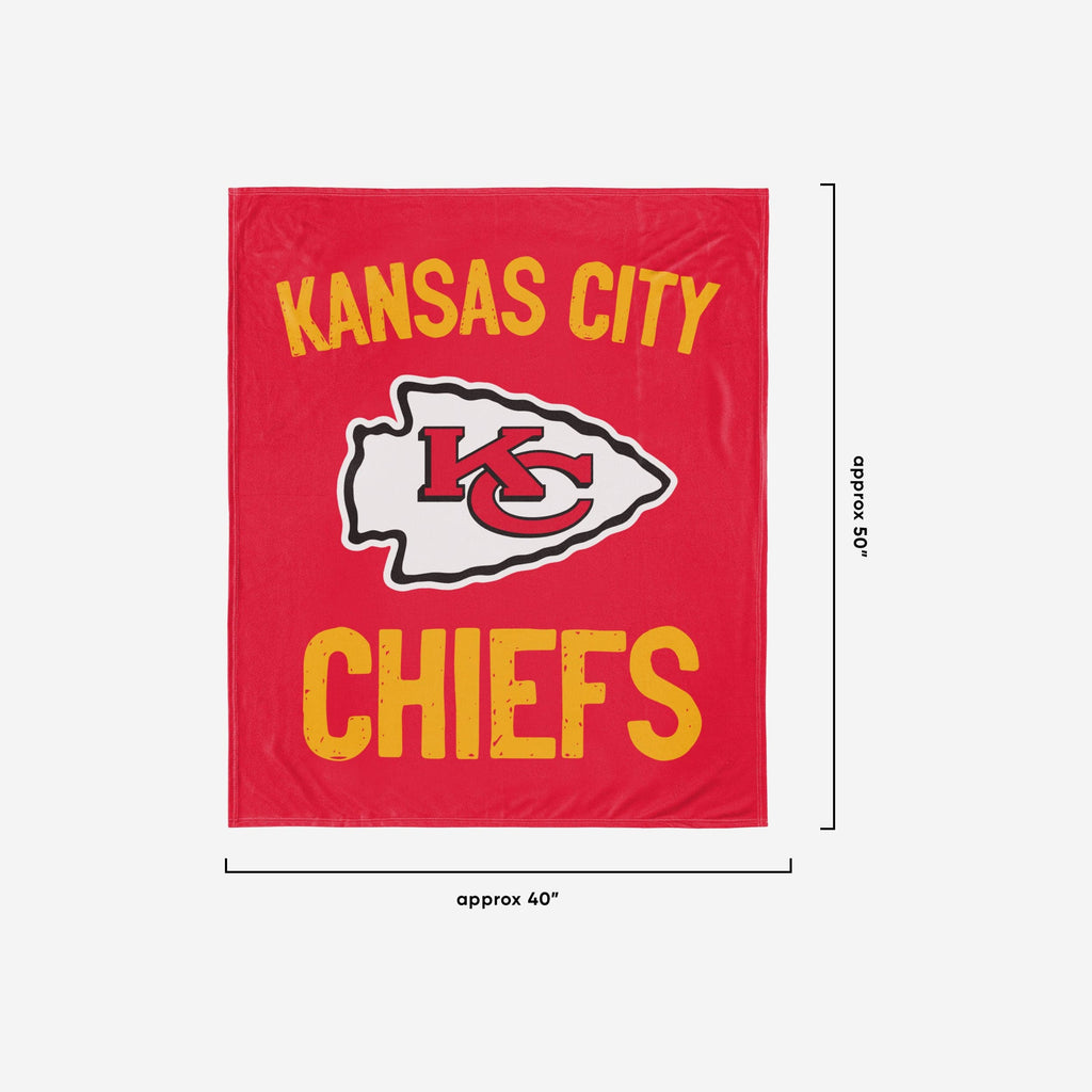 Kansas City Chiefs Throw Blanket With Plush Bear FOCO