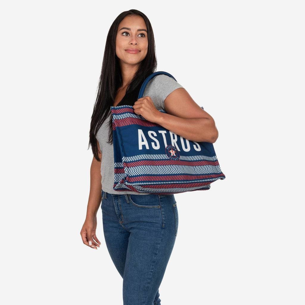 Houston Astros Stitch Pattern Canvas Tote Bag FOCO