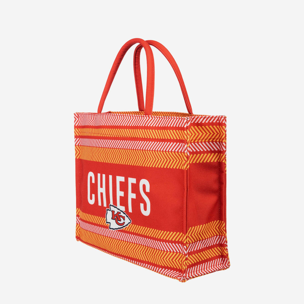 Kansas City Chiefs Stitch Pattern Canvas Tote Bag FOCO