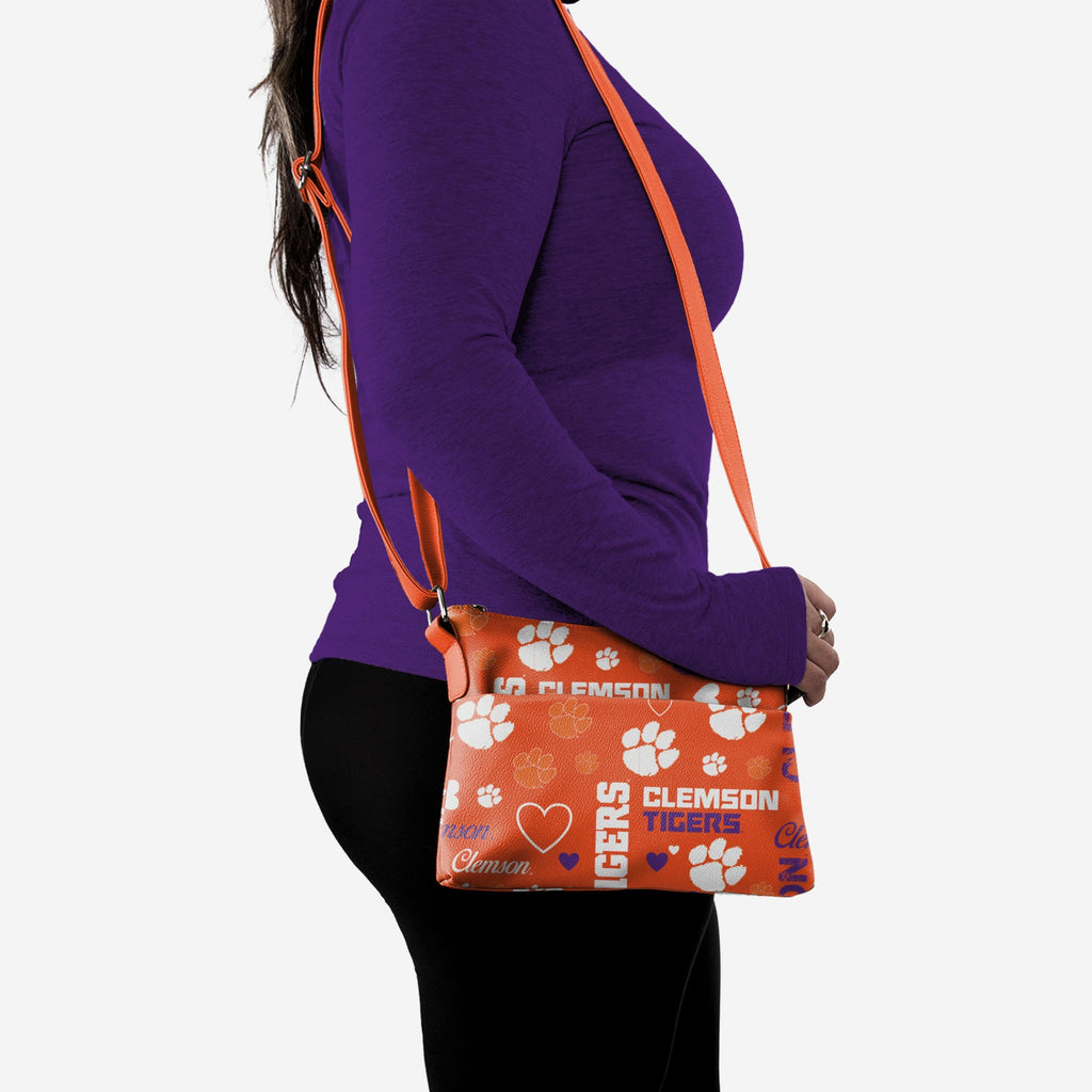 Clemson Tigers Logo Love Crossbody Purse FOCO