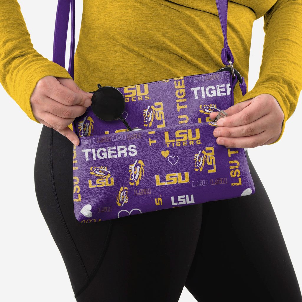 LSU Tigers Logo Love Crossbody Purse FOCO