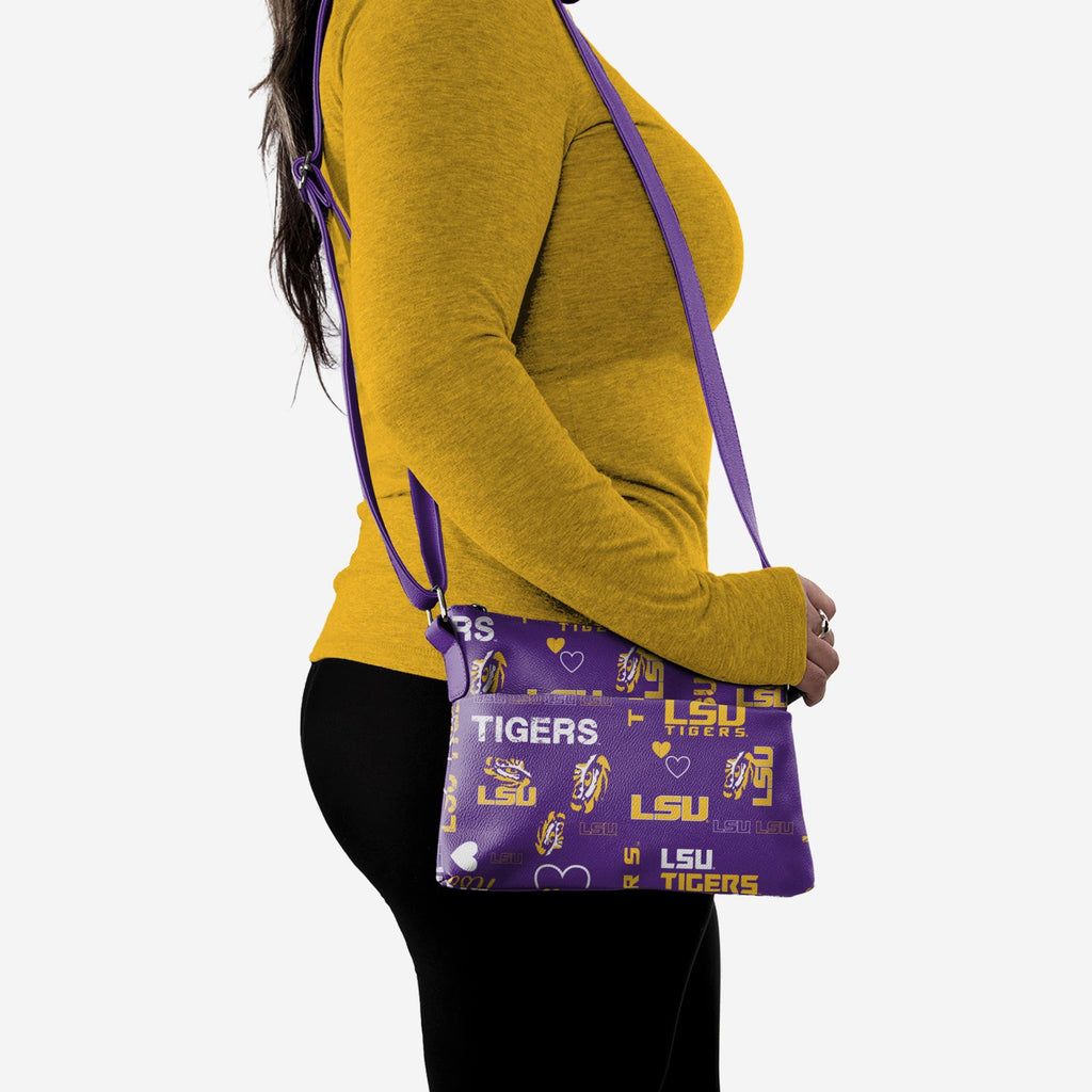 LSU Tigers Logo Love Crossbody Purse FOCO