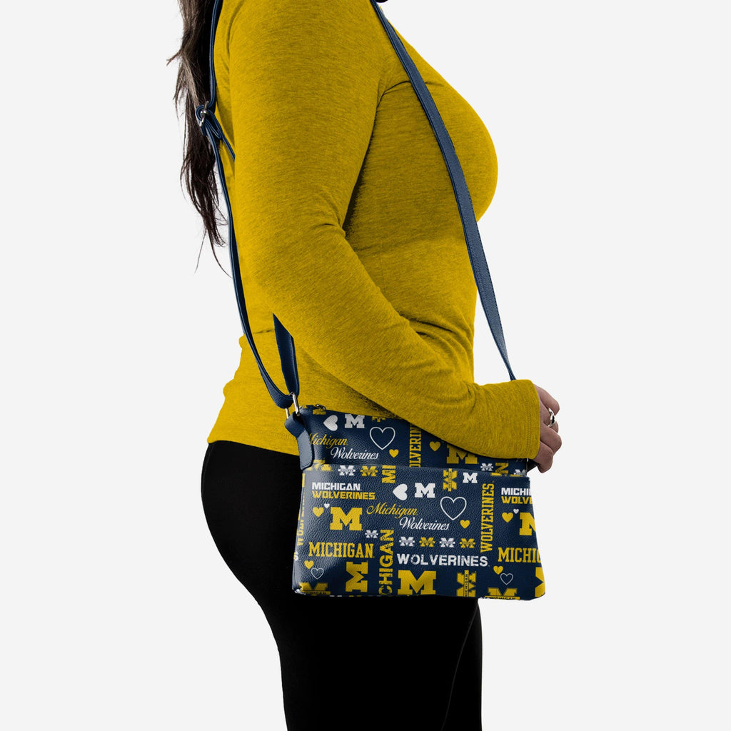 Michigan Wolverines Logo Love Crossbody Purse FOCO