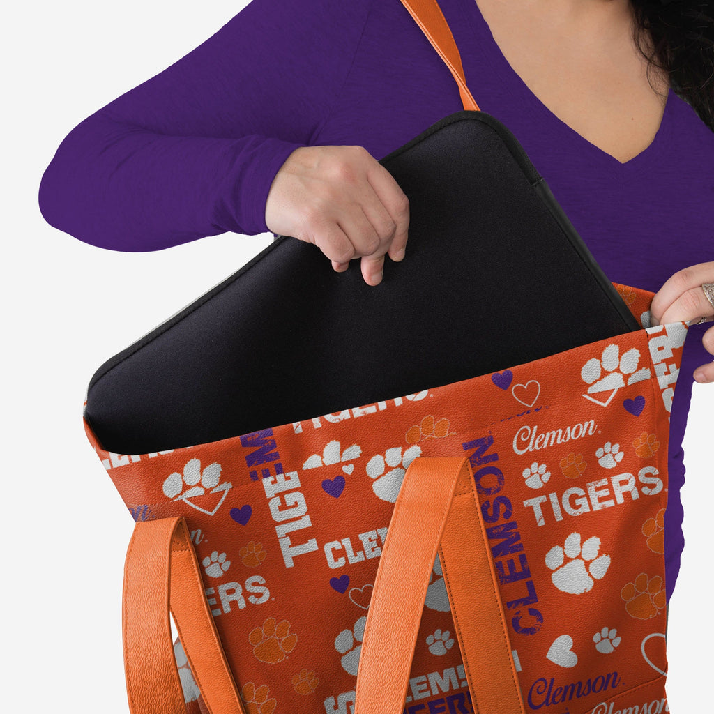Clemson Tigers Logo Love Tote Bag FOCO