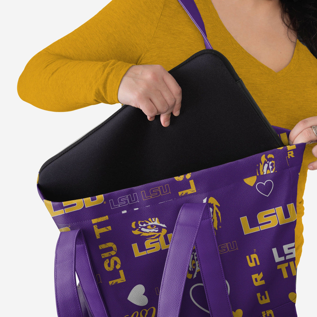 LSU Tigers Logo Love Tote Bag FOCO