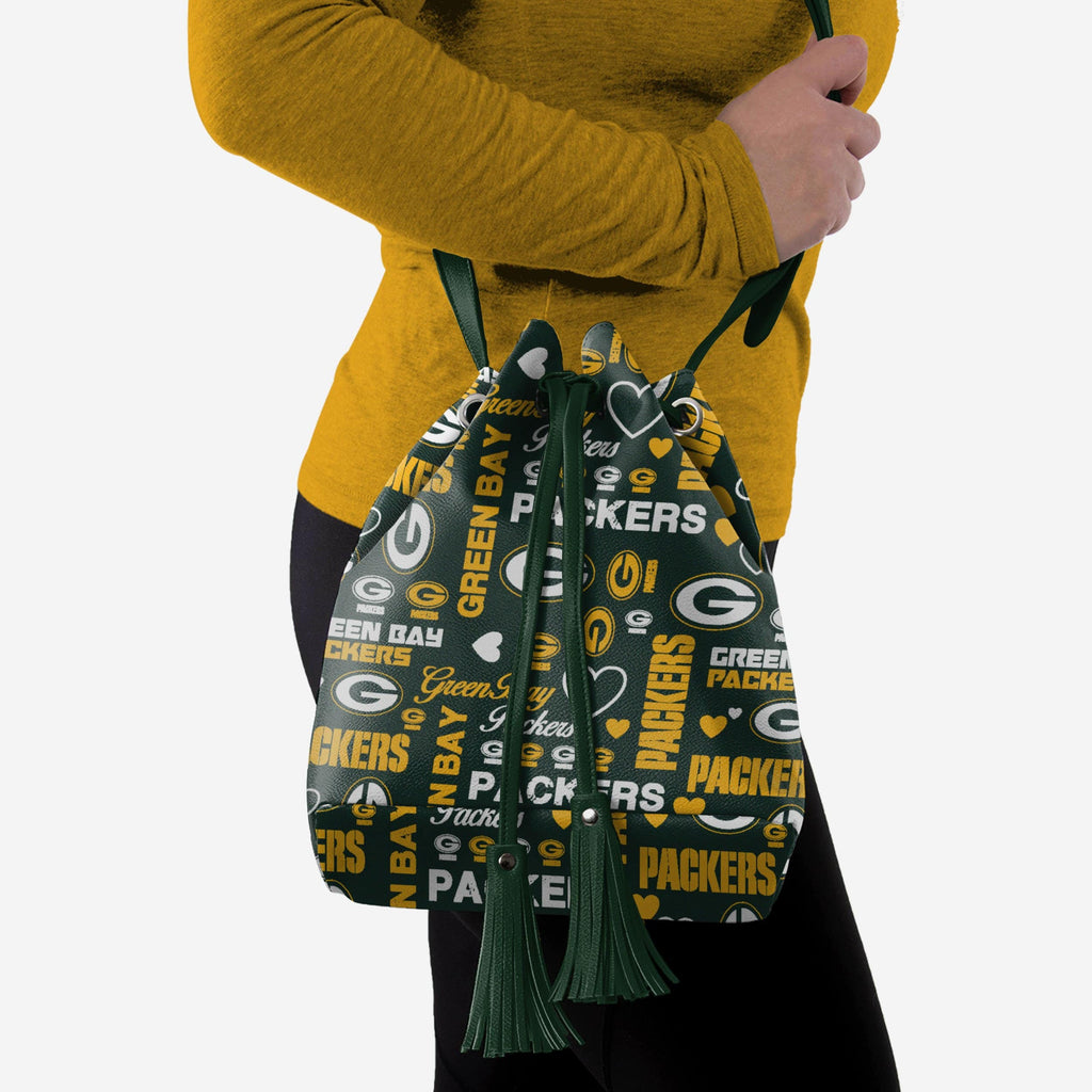 Green Bay Packers Logo Love Cinch Purse FOCO