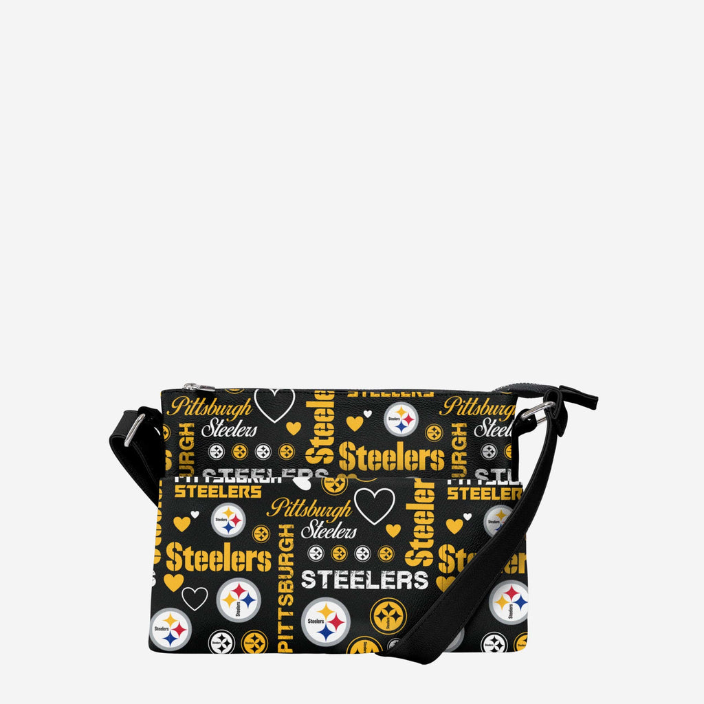 Pittsburgh Steelers Logo Love Crossbody Purse FOCO