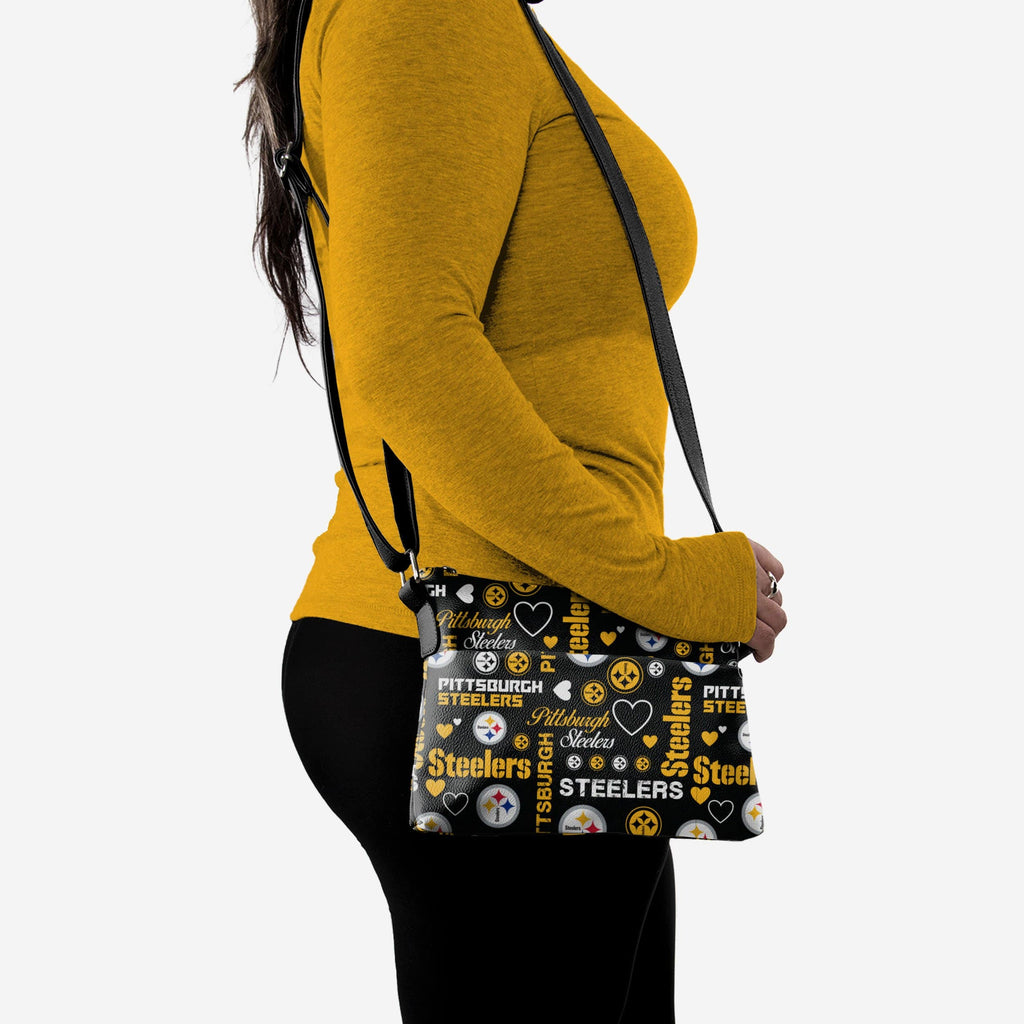 Pittsburgh Steelers Logo Love Crossbody Purse FOCO