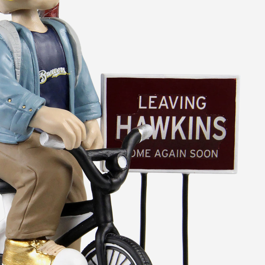 Bernie Brewer Milwaukee Brewers Stranger Things Mascot On Bike Bobbleh FOCO