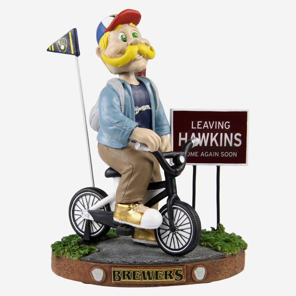 Bernie Brewer Milwaukee Brewers Stranger Things Mascot On Bike Bobbleh FOCO