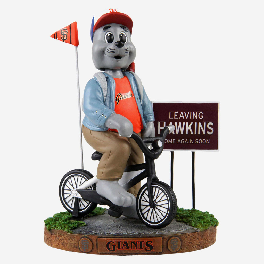 Lou Seal San Francisco Giants Stranger Things Mascot On Bike Bobblehea FOCO