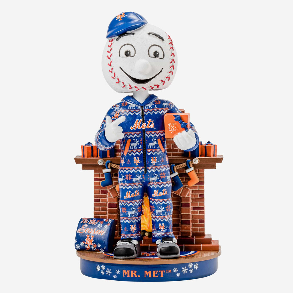 Mr Met New York Mets Holiday Mascot Bobblehead FOCO