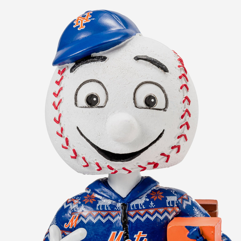 Mr Met New York Mets Holiday Mascot Bobblehead FOCO