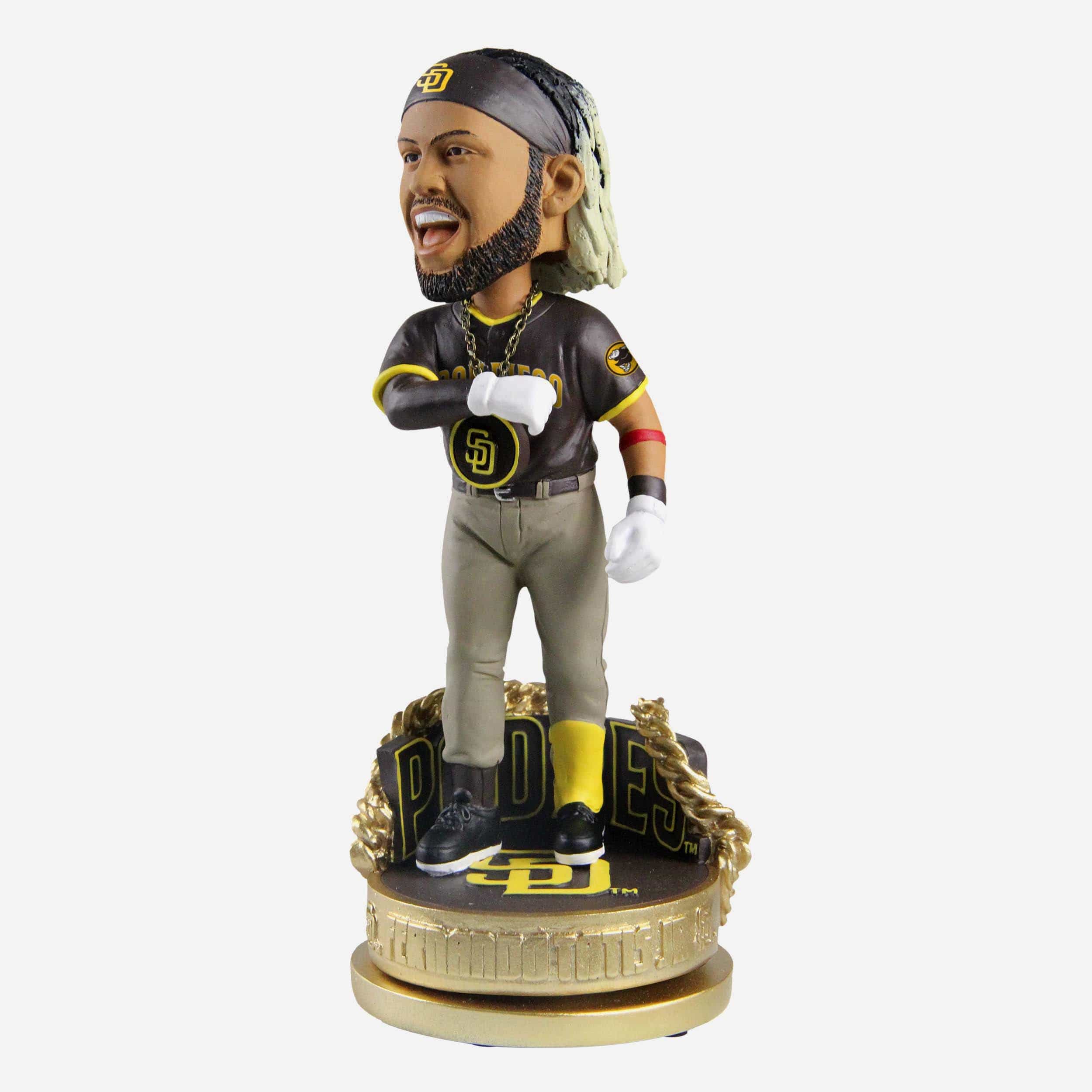 Fernando Tatis Jr San Diego Padres Road Uniform Swag Chain Bobblehead FOCO
