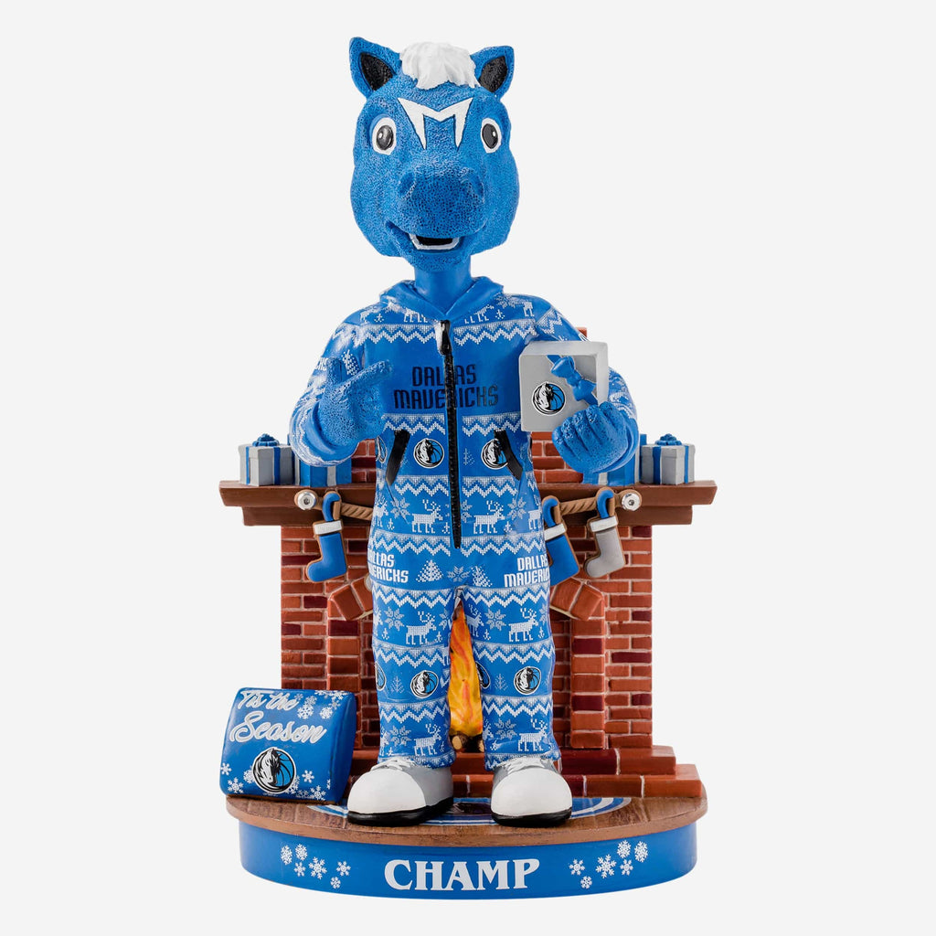 Champ Dallas Mavericks Holiday Mascot Bobblehead FOCO