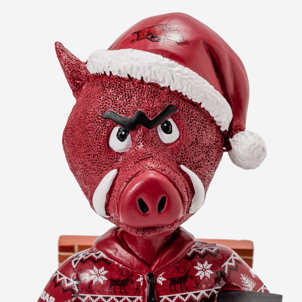 Big Red Arkansas Razorbacks Holiday Mascot Bobblehead FOCO