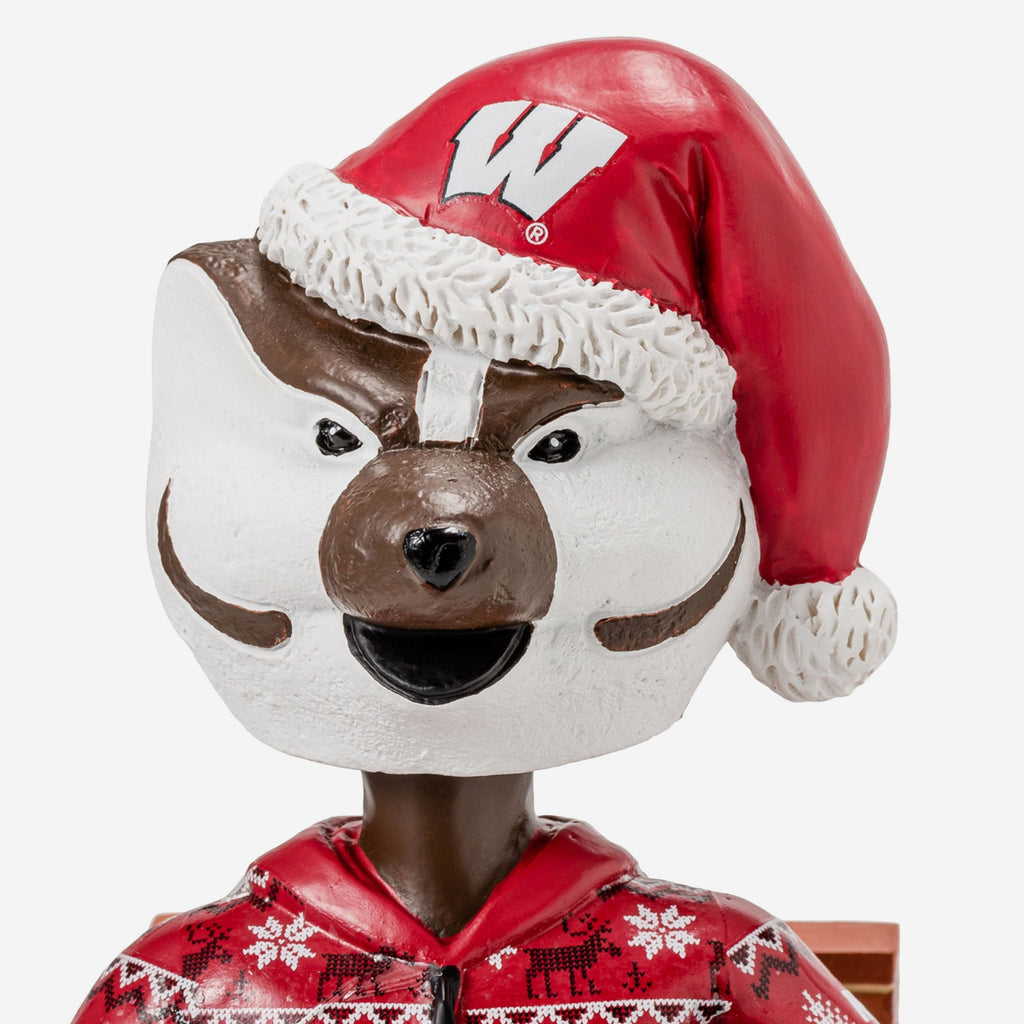 Bucky Badger Wisconsin Badgers Holiday Mascot Bobblehead FOCO