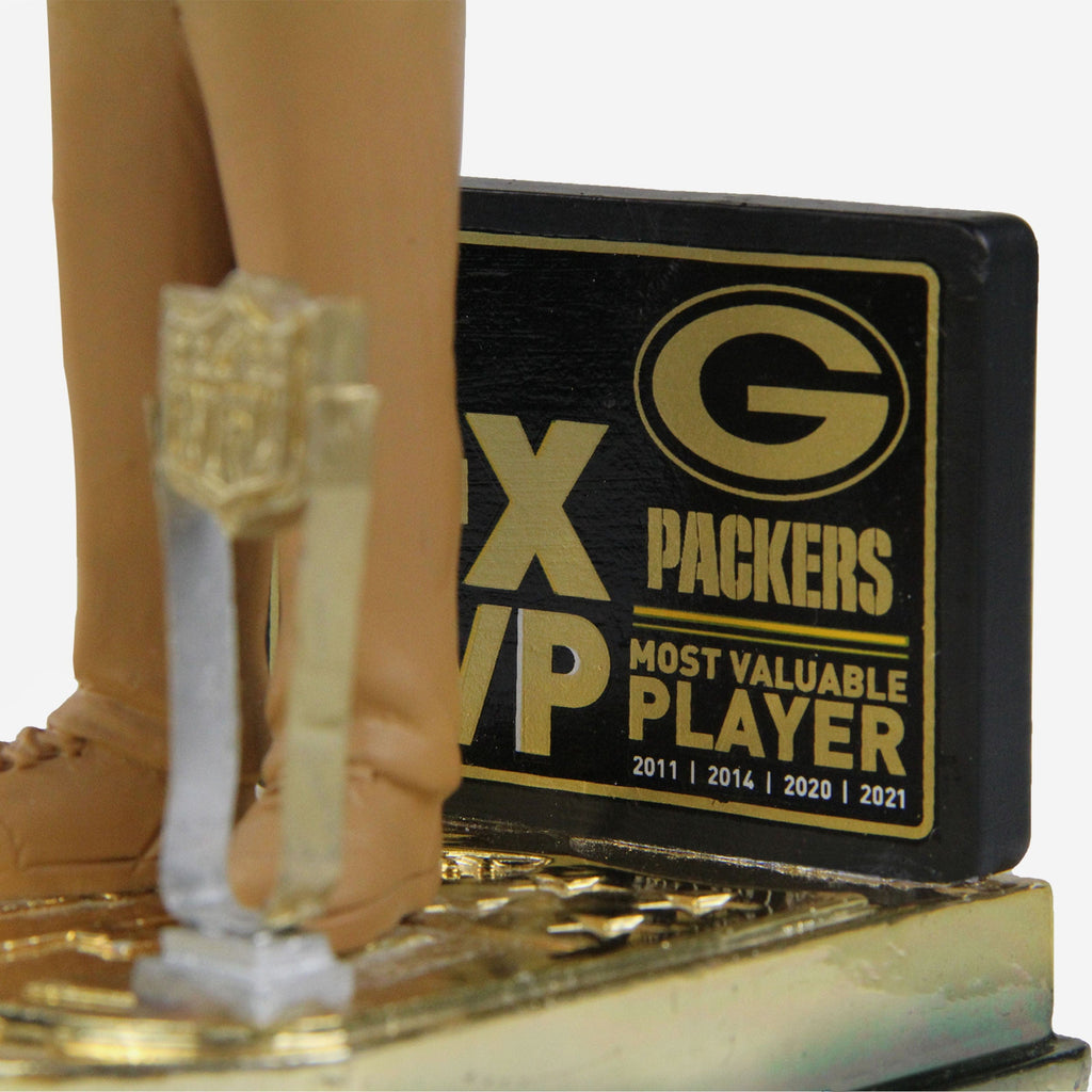 Aaron Rodgers Green Bay Packers 2021 4X MVP Bobblehead FOCO