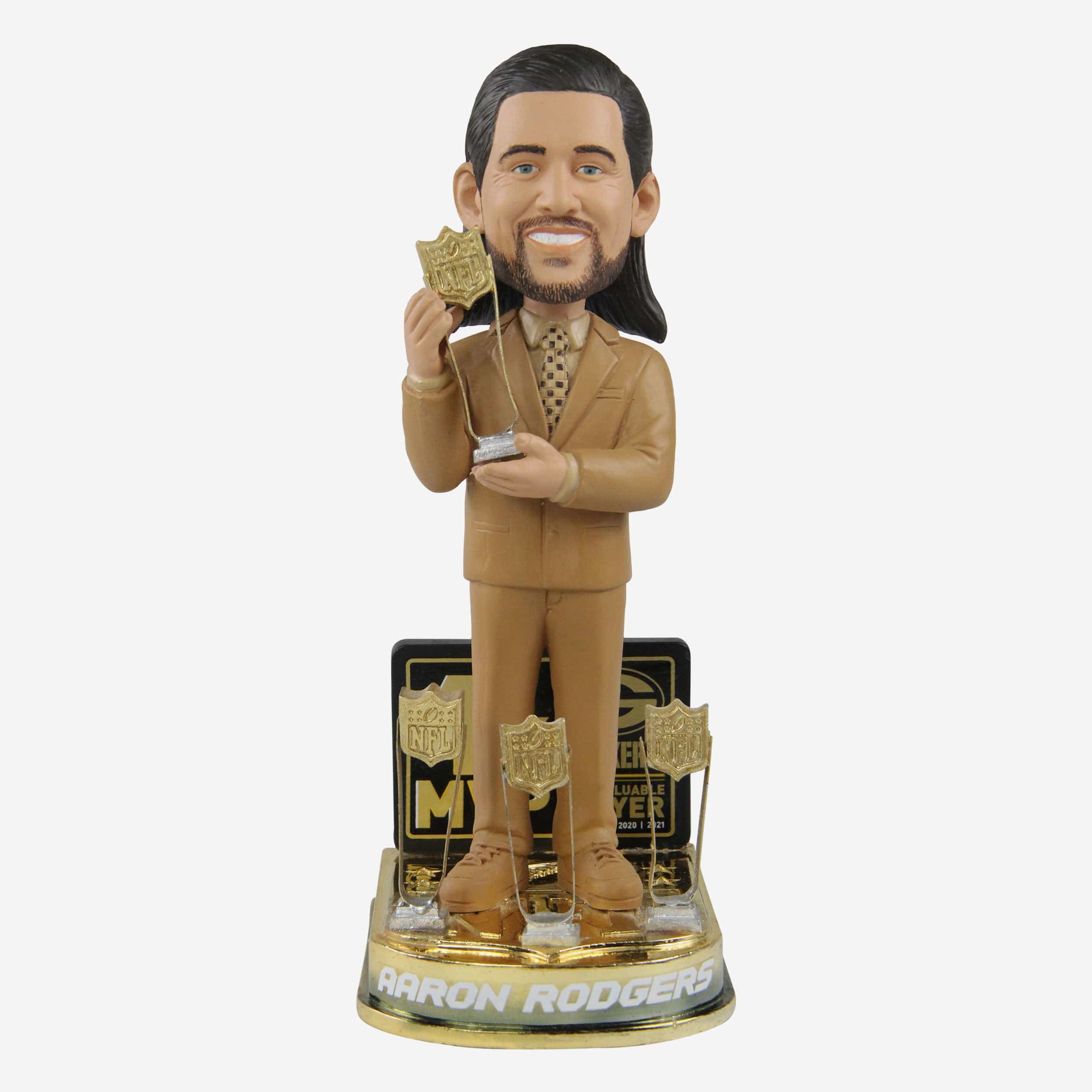 Aaron Rodgers Green Bay Packers 2021 4X MVP Bobblehead FOCO