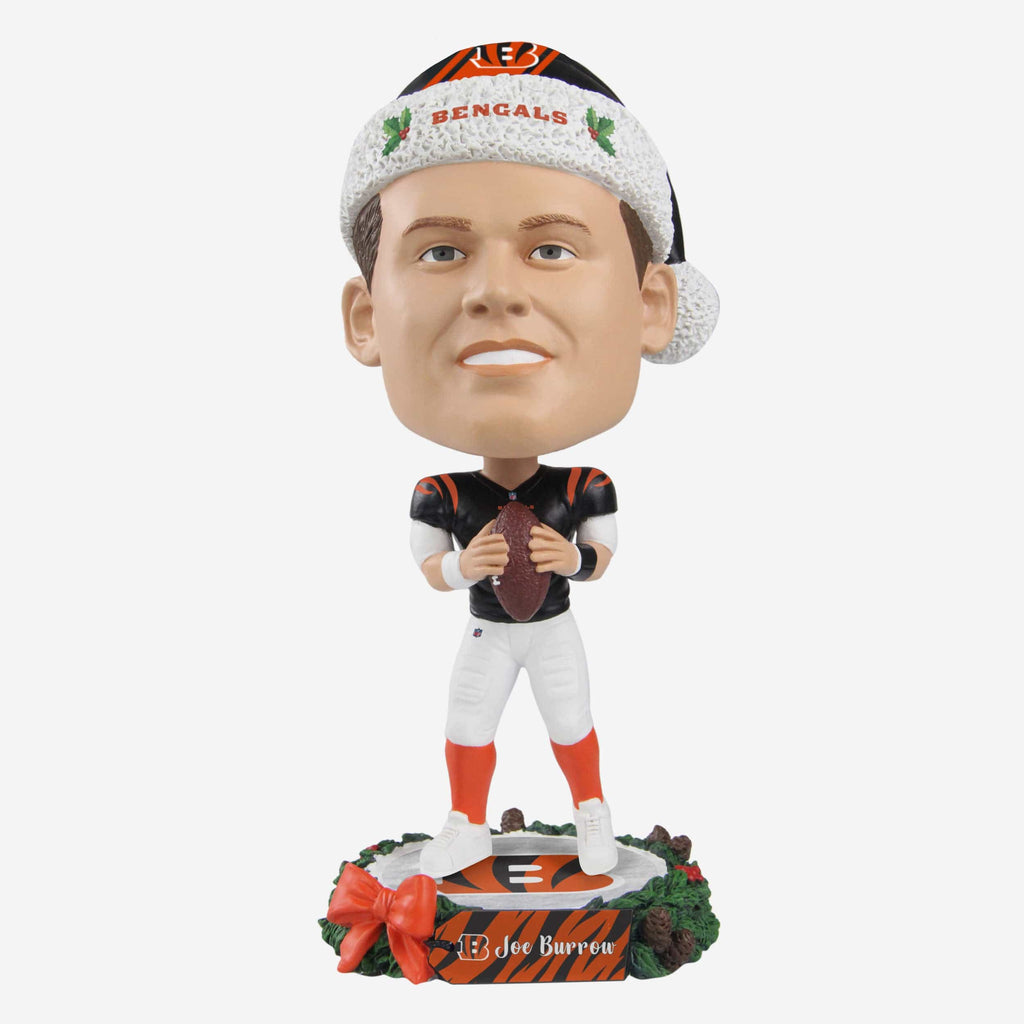 Joe Burrow Cincinnati Bengals Holiday Wreath Bighead Bobblehead FOCO