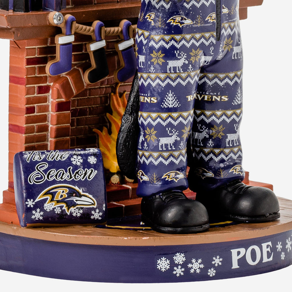Poe Baltimore Ravens Holiday Mascot Bobblehead FOCO