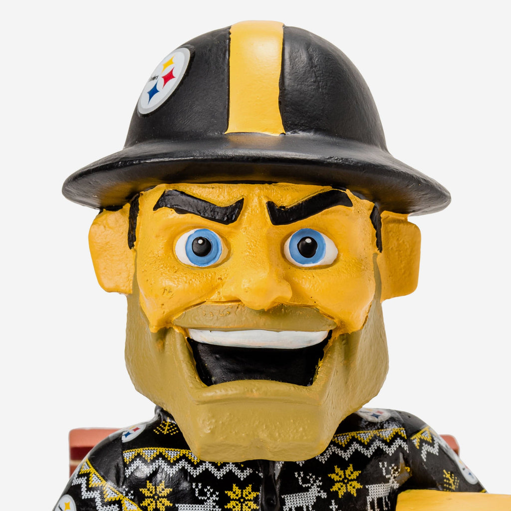 Steely McBeam Pittsburgh Steelers Holiday Mascot Bobblehead FOCO