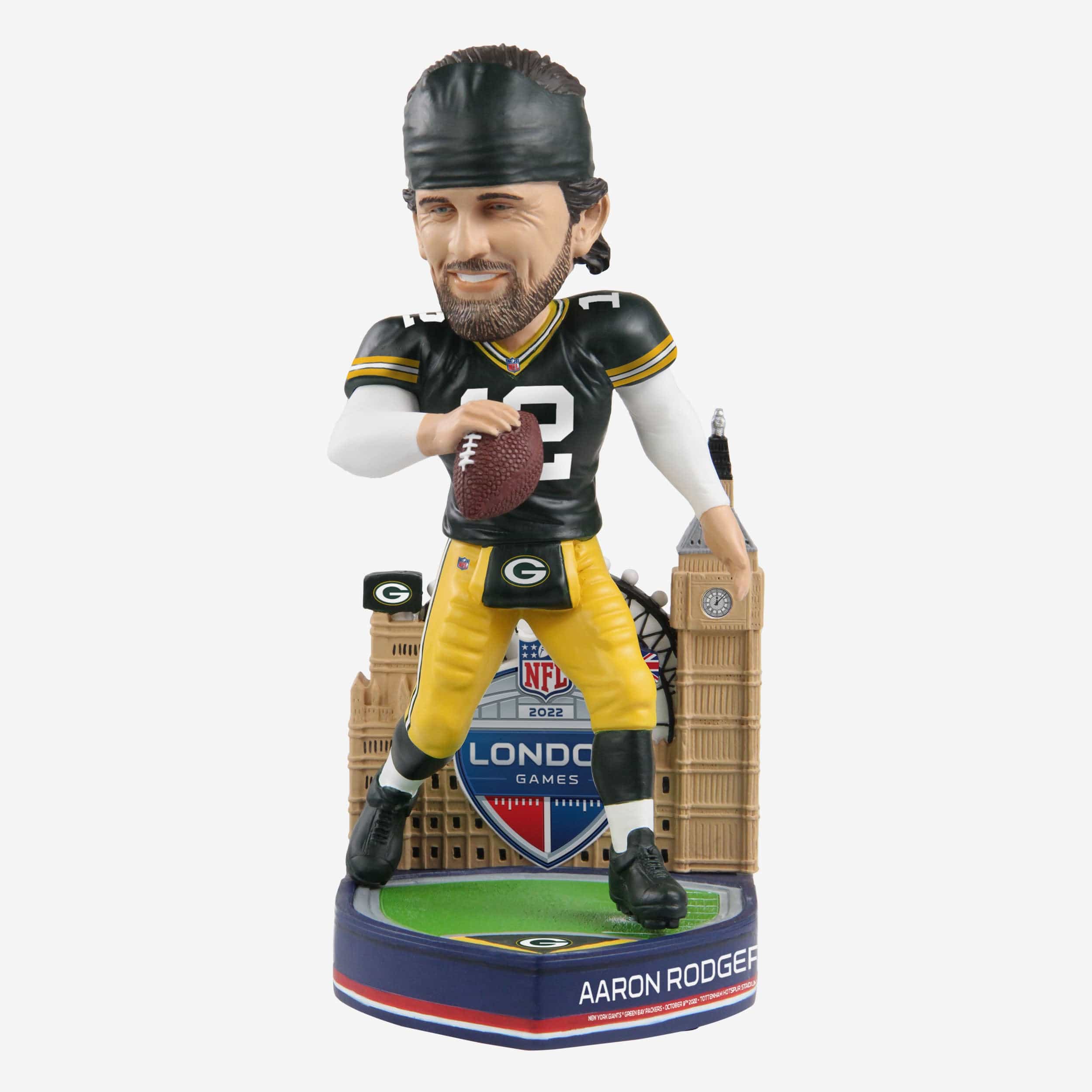 Aaron Rodgers Green Bay Packers 2022 International Game Bobblehead FOCO