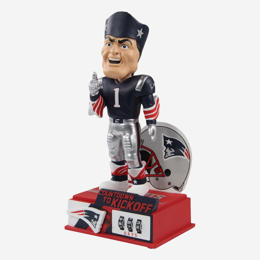 Pat The Patriot New England Patriots Countdown To Kickoff Mascot Bobbl FOCO