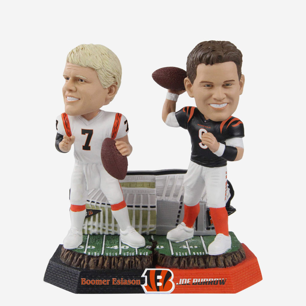 Boomer Esiason & Joe Burrow Cincinnati Bengals Then And Now Bobblehead FOCO